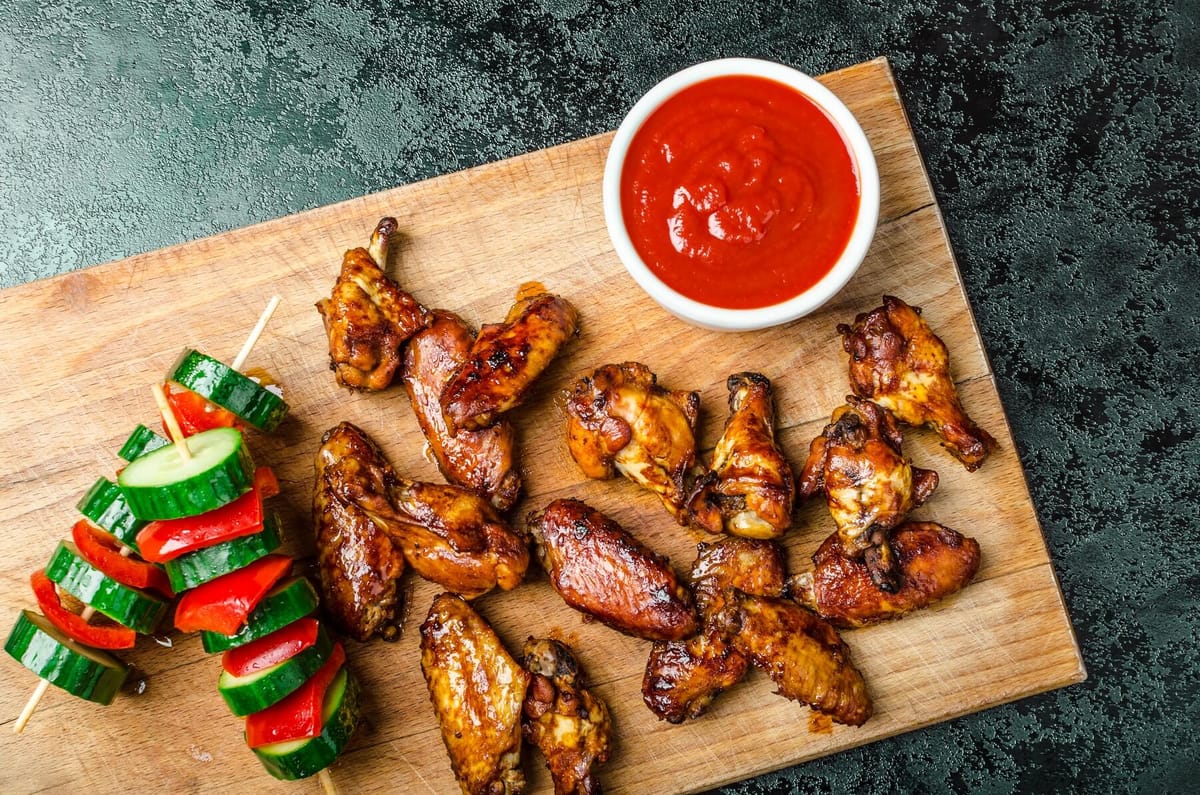 Easy Sticky Chinese Wings with Cucumber Recipe | The Wine Gallery