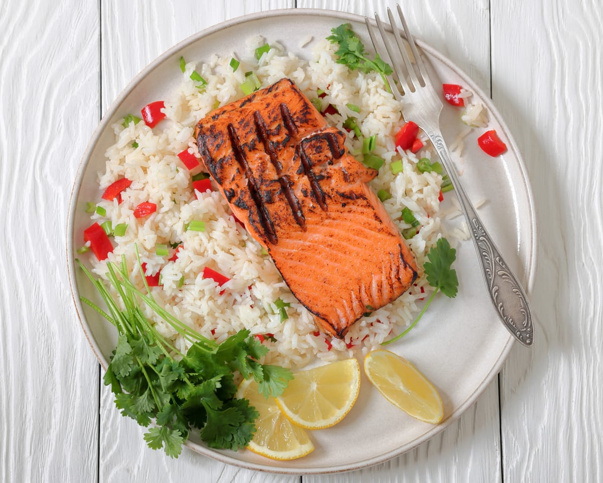 Salmon with Spiced Rice